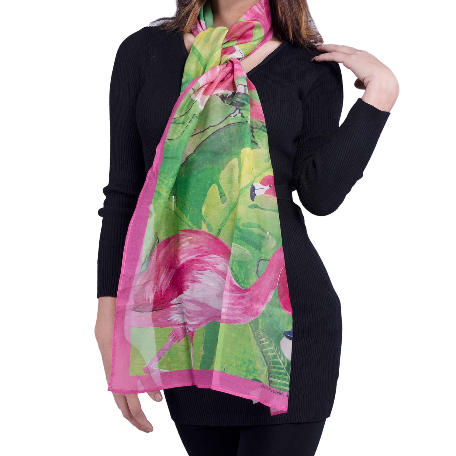 Flamingo Print – Cotton Silk Scarf – WWF Nature Store