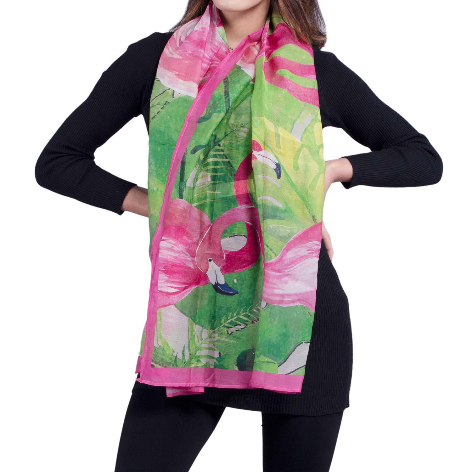 Flamingo Print – Cotton Silk Scarf – WWF Nature Store